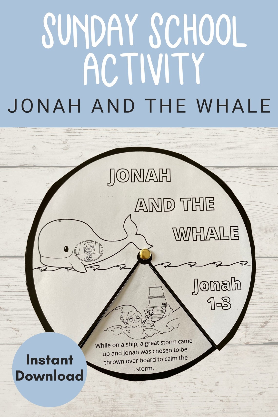Jonah and the Whale Sunday School Craft Bible Story - Etsy