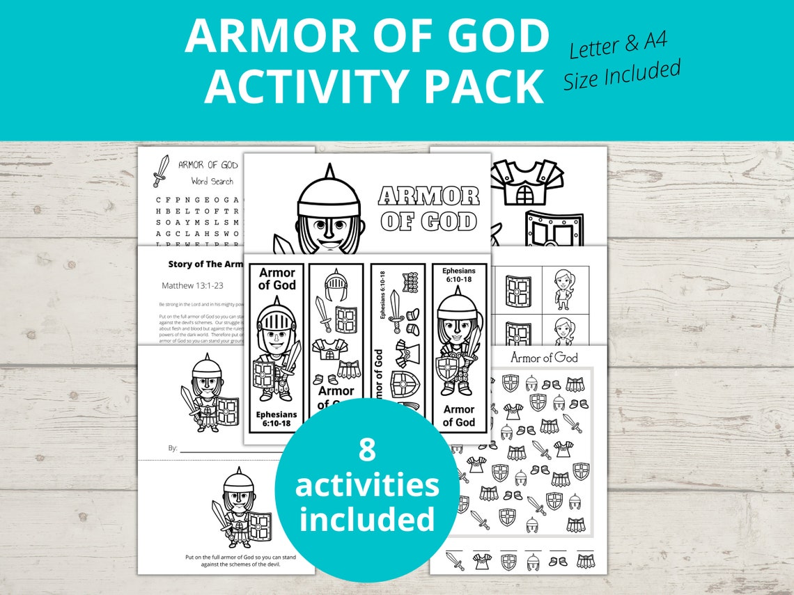 Armor of God, Put on the Full Armor of God, Bible Activities for Kids ...