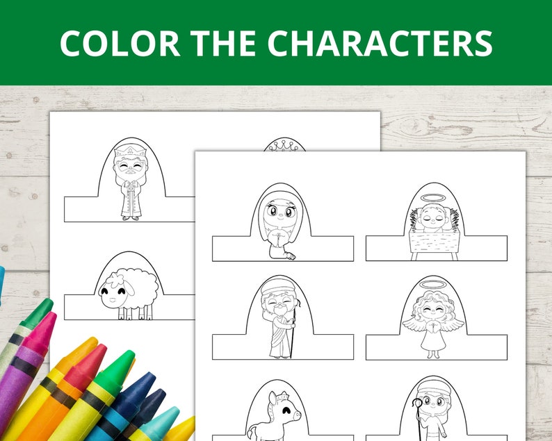 Christmas Nativity Scene Cut Outs, Printable Nativity Craft, Nativity ...