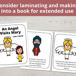 Angel Gabriel Visits Mary, Mary Visited by Angel, Bible Story Poster ...