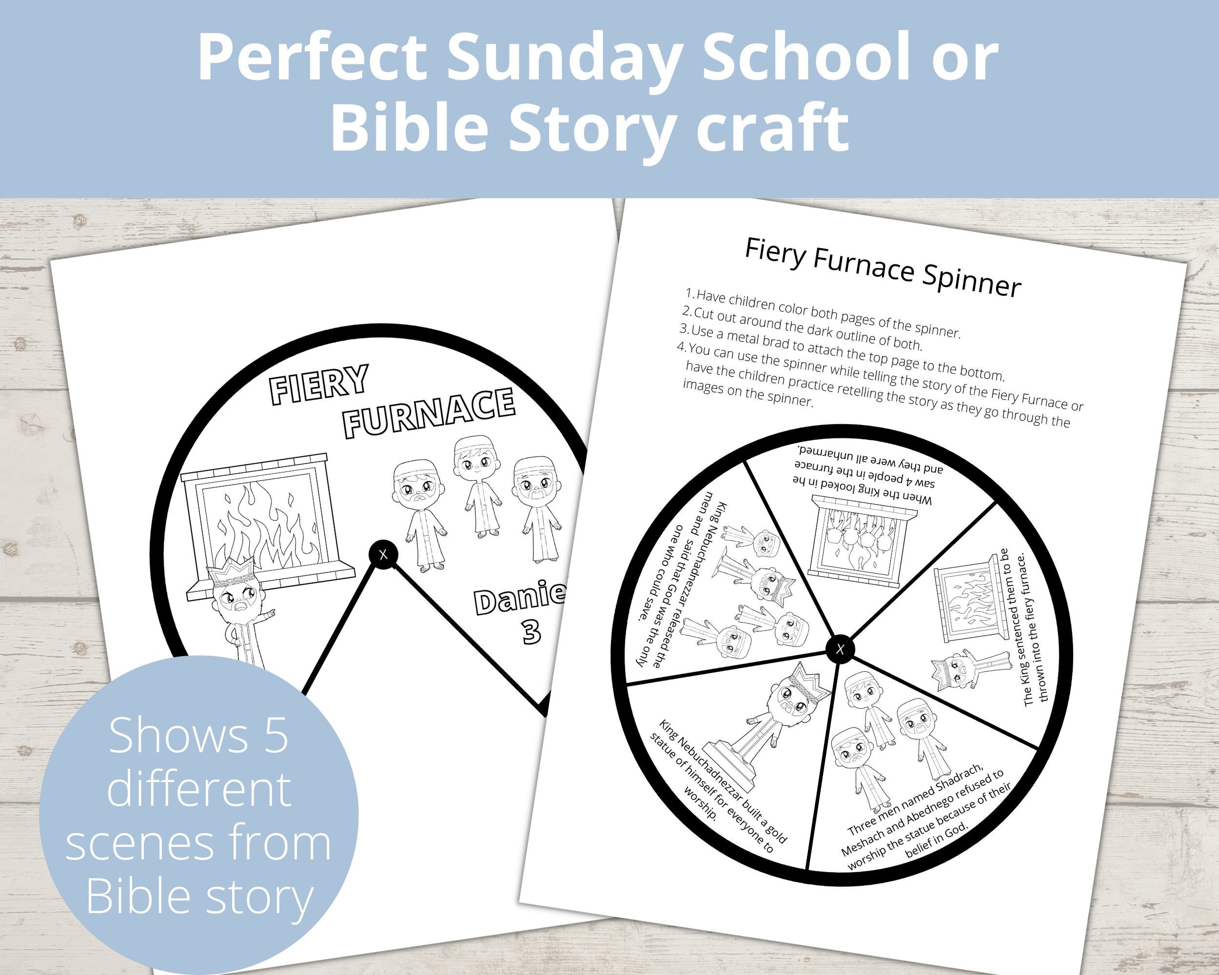 Fiery Furnace Sunday School Activity, Shadrach Meshach and Abednego ...