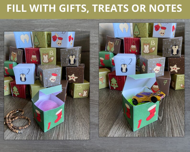 Advent Calendar Boxes Printable Advent Calendar Countdown to - Etsy