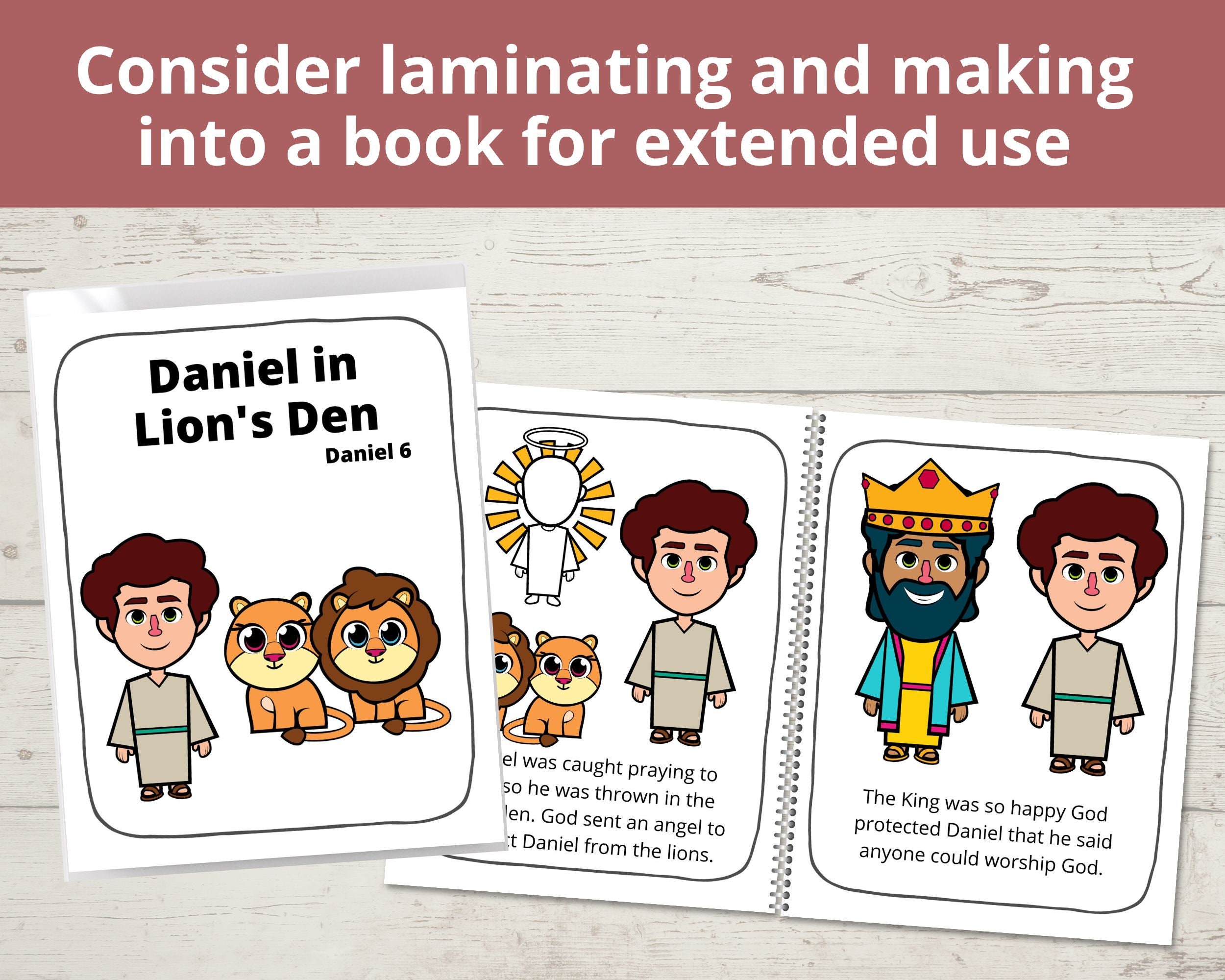 Daniel in the Lions Den, Bible Story Posters, Bible Coloring Pages for ...