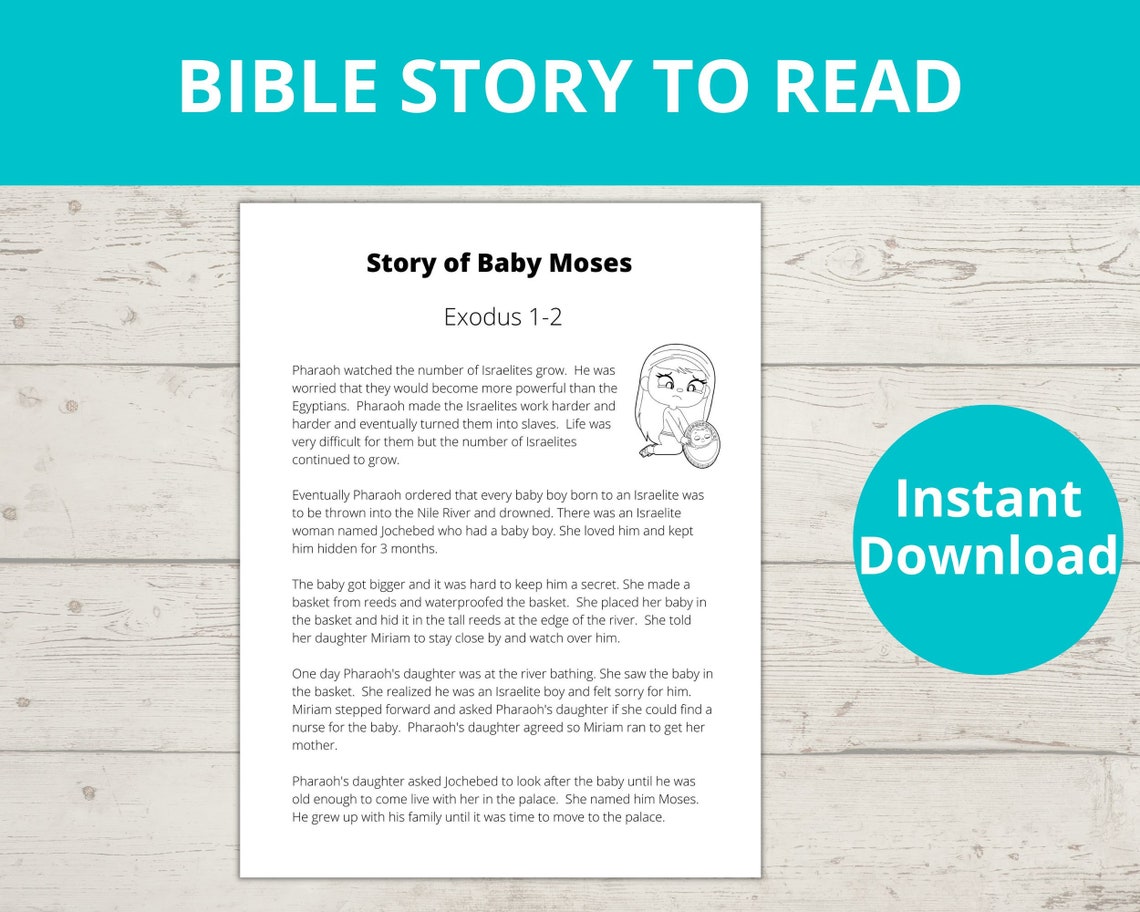 Baby Moses Bible Story Activities Sunday School Craft Moses - Etsy