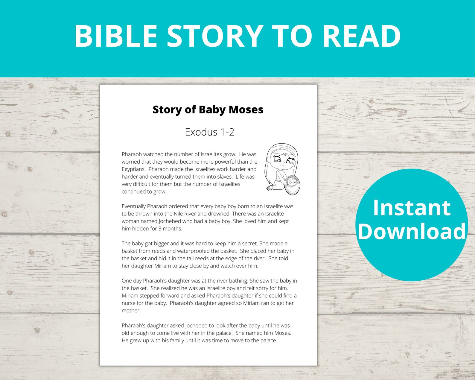 Baby Moses Bible Story Activities, Sunday School Craft, Moses Basket ...