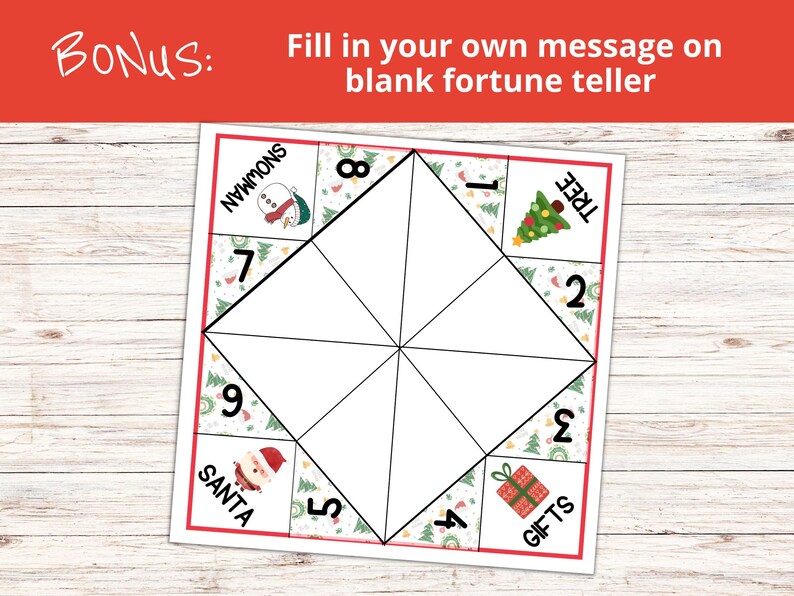 Christmas Gratitude, Christmas Fortune Teller, Cootie Catcher ...