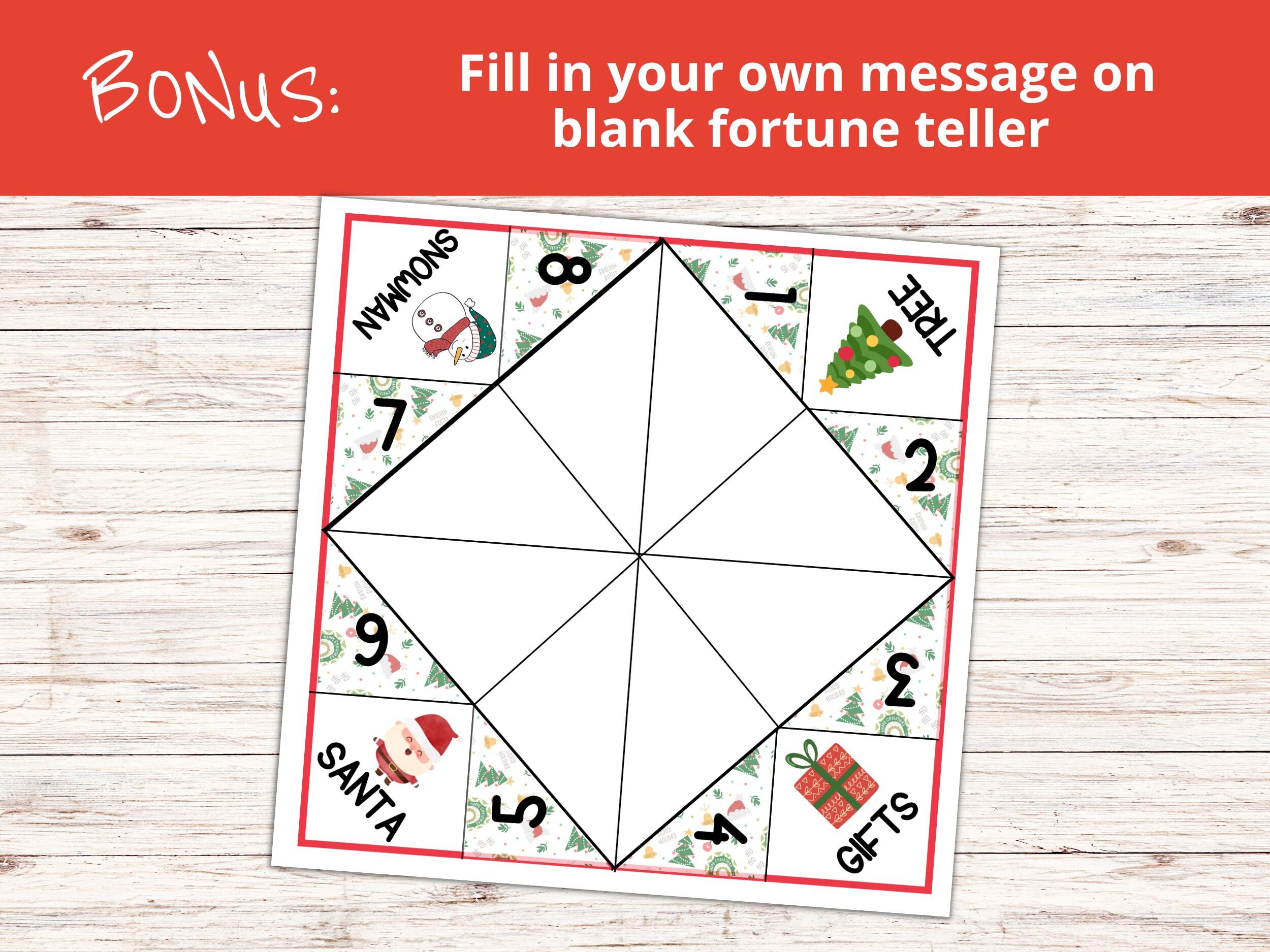 Christmas Gratitude, Christmas Fortune Teller, Cootie Catcher ...