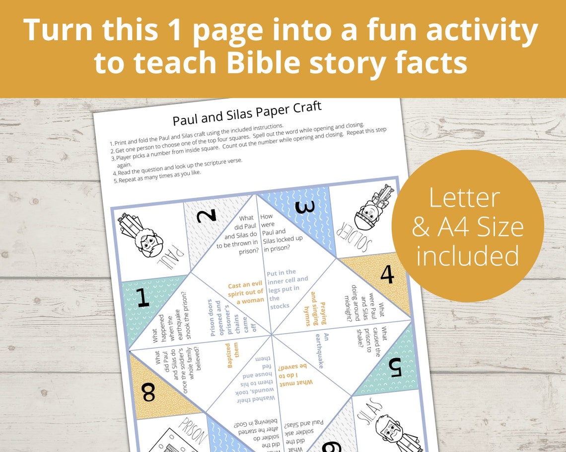 Paul and Silas Craft, Paul Bible Stories, Fortune Teller, Cootie ...