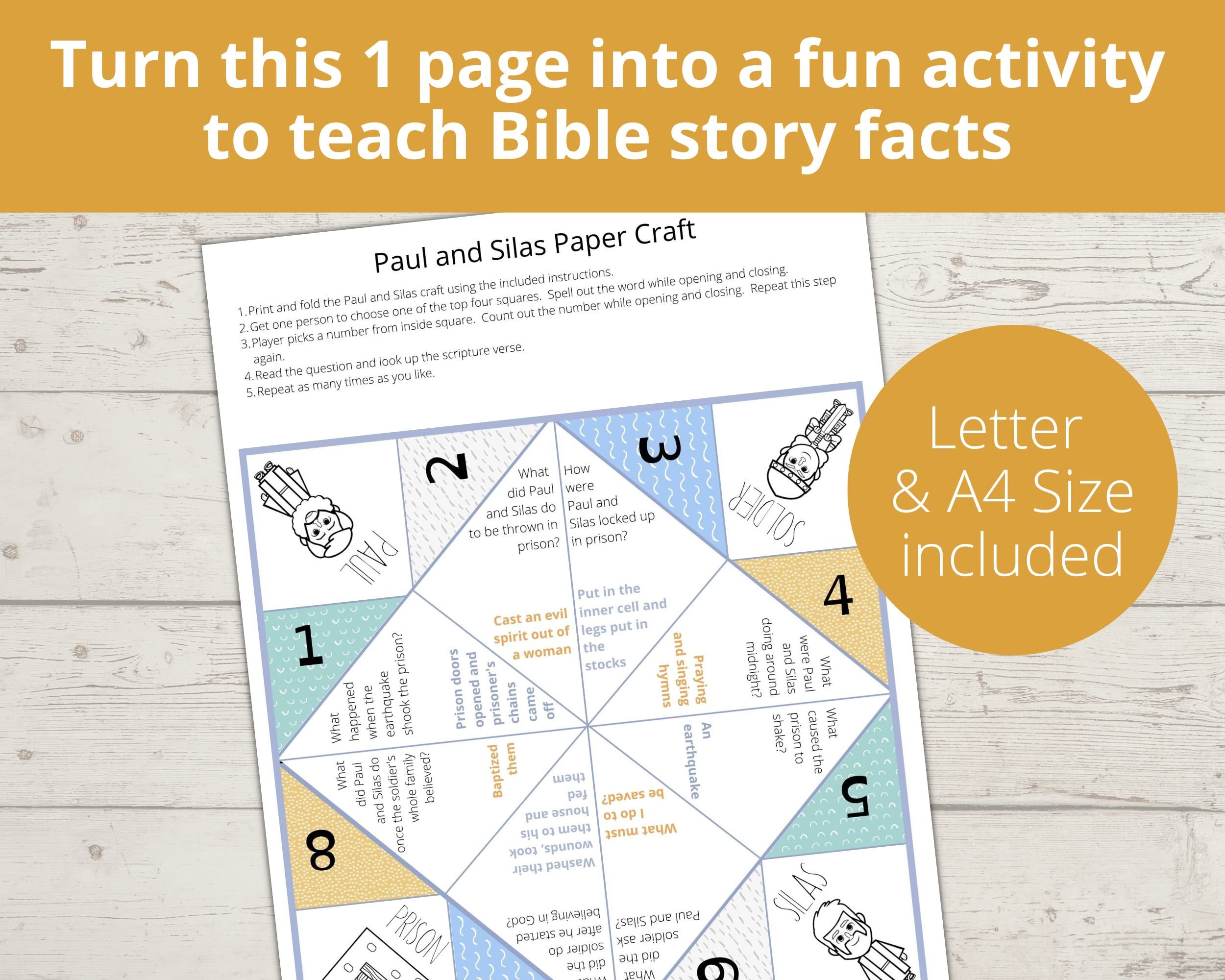 Paul and Silas Craft, Paul Bible Stories, Fortune Teller, Cootie ...