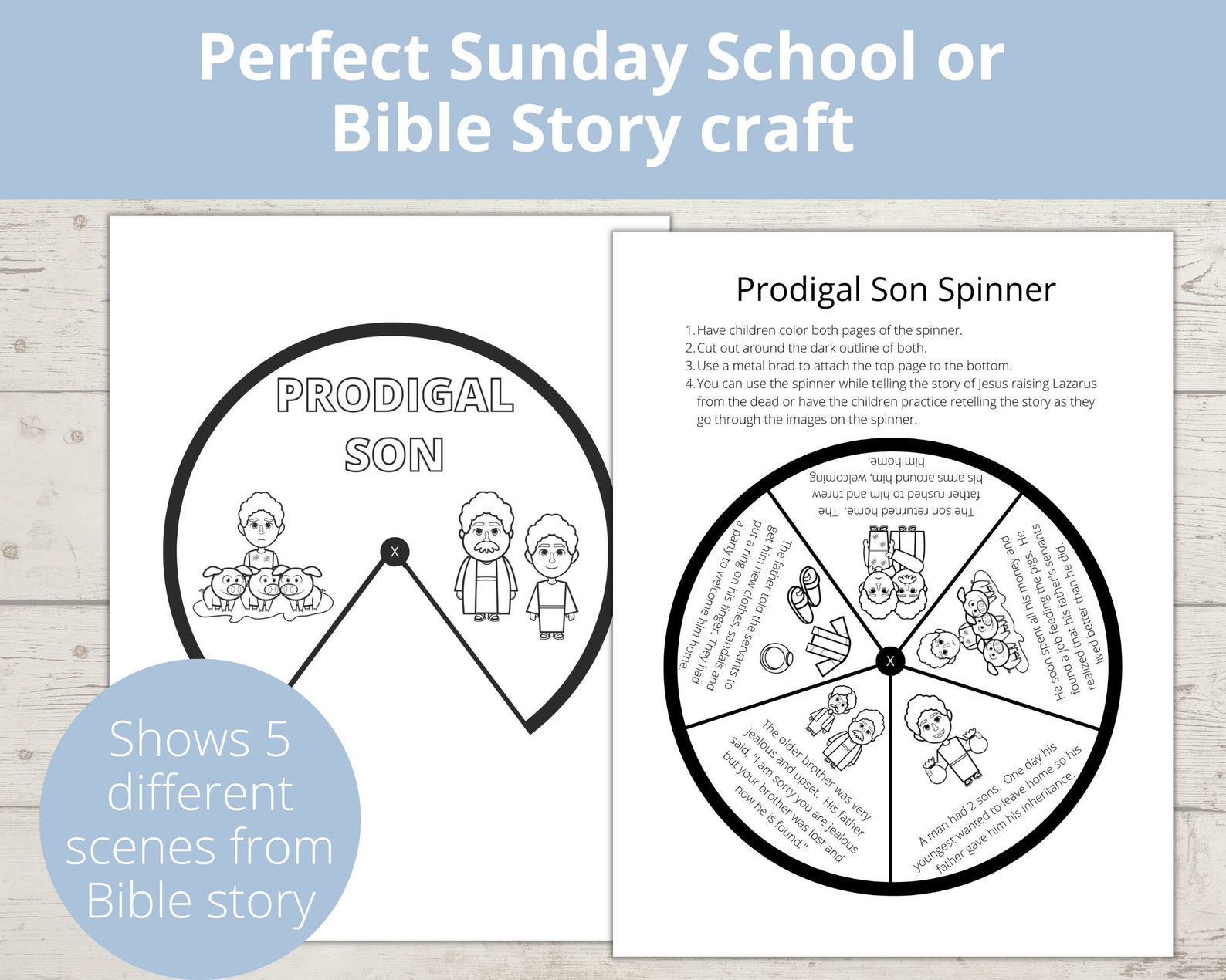 Prodigal Son Bible Story, Sunday School Craft, Parable of Prodigal Son ...