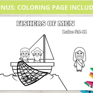 Fishers of Men Sunday School Craft, Miracle of Jesus, Jesus Calls His ...