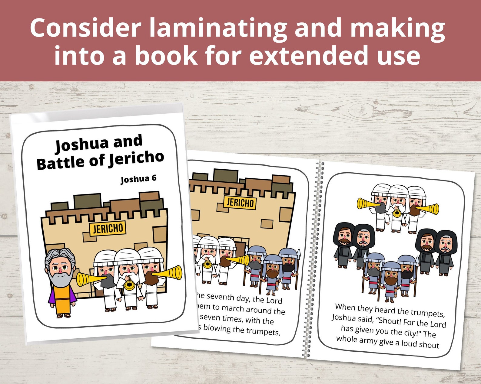 Battle of Jericho, Joshua and Battle of Jericho, Bible Story Poster ...