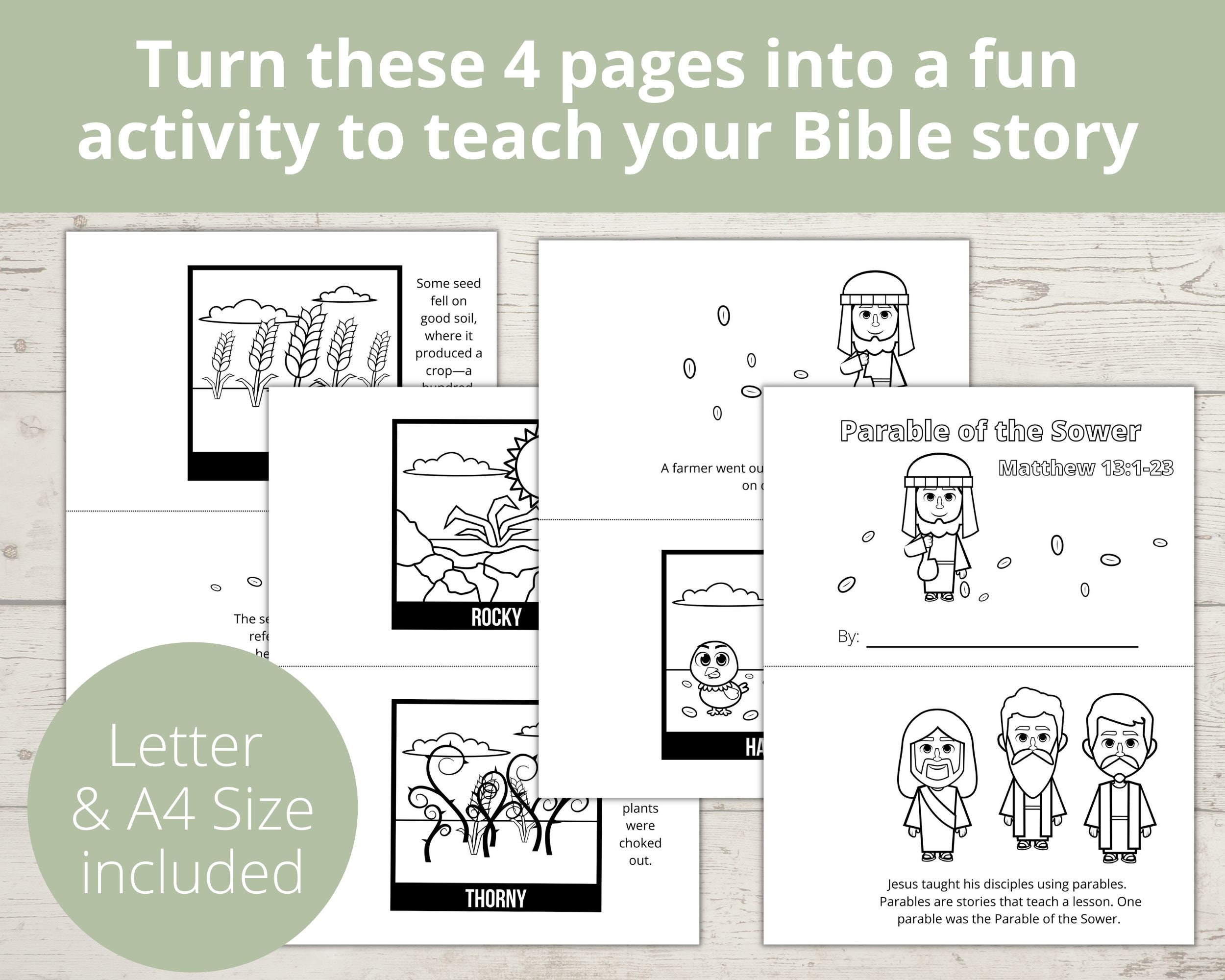 Parable of the Sower, Preschool Bible Lesson, Parables of Jesus, Sunday ...