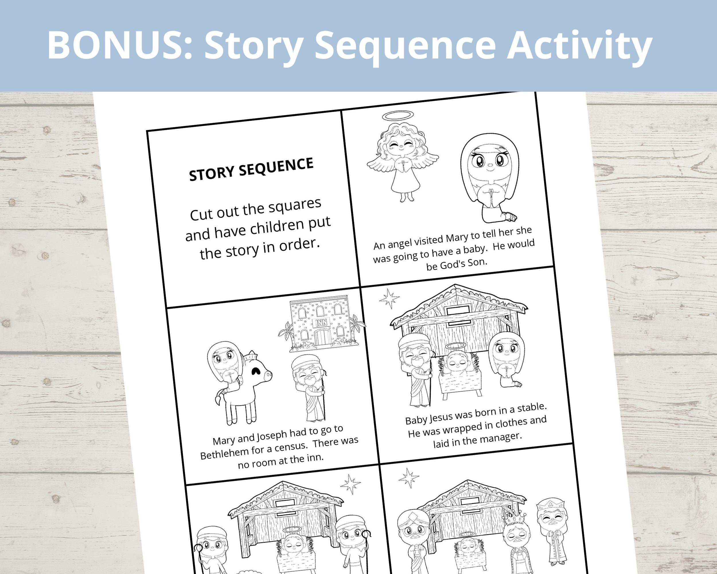 Christmas Nativity Bible Story, Sunday School Craft, Bible Story ...