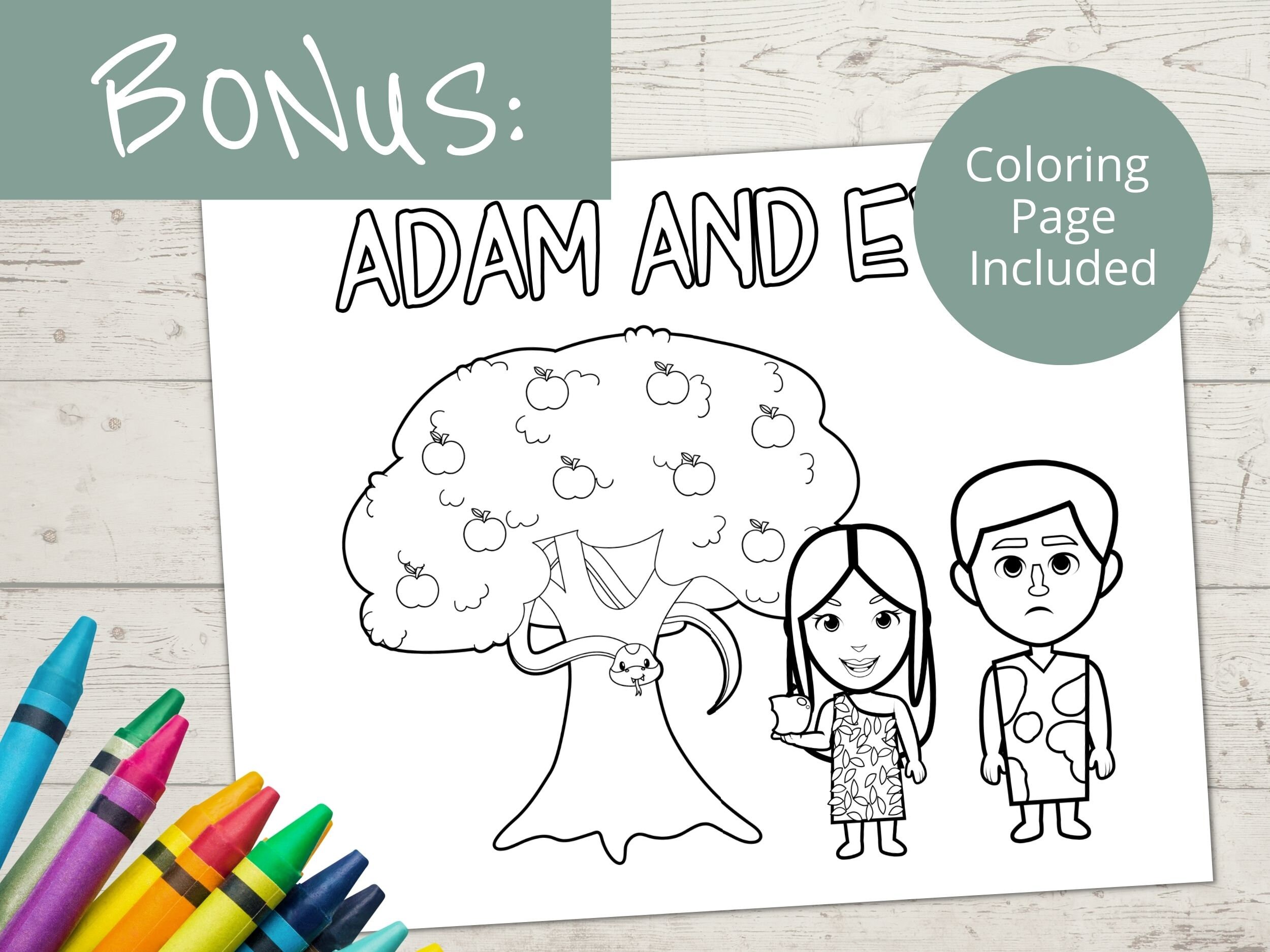 Adam and Eve Craft, Bible Activity, Church Kids Activity, Sunday School ...