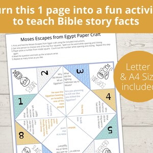 Moses Craft, Fortune Teller, Moses Escapes Egypt, Cootie Catcher, Bible ...