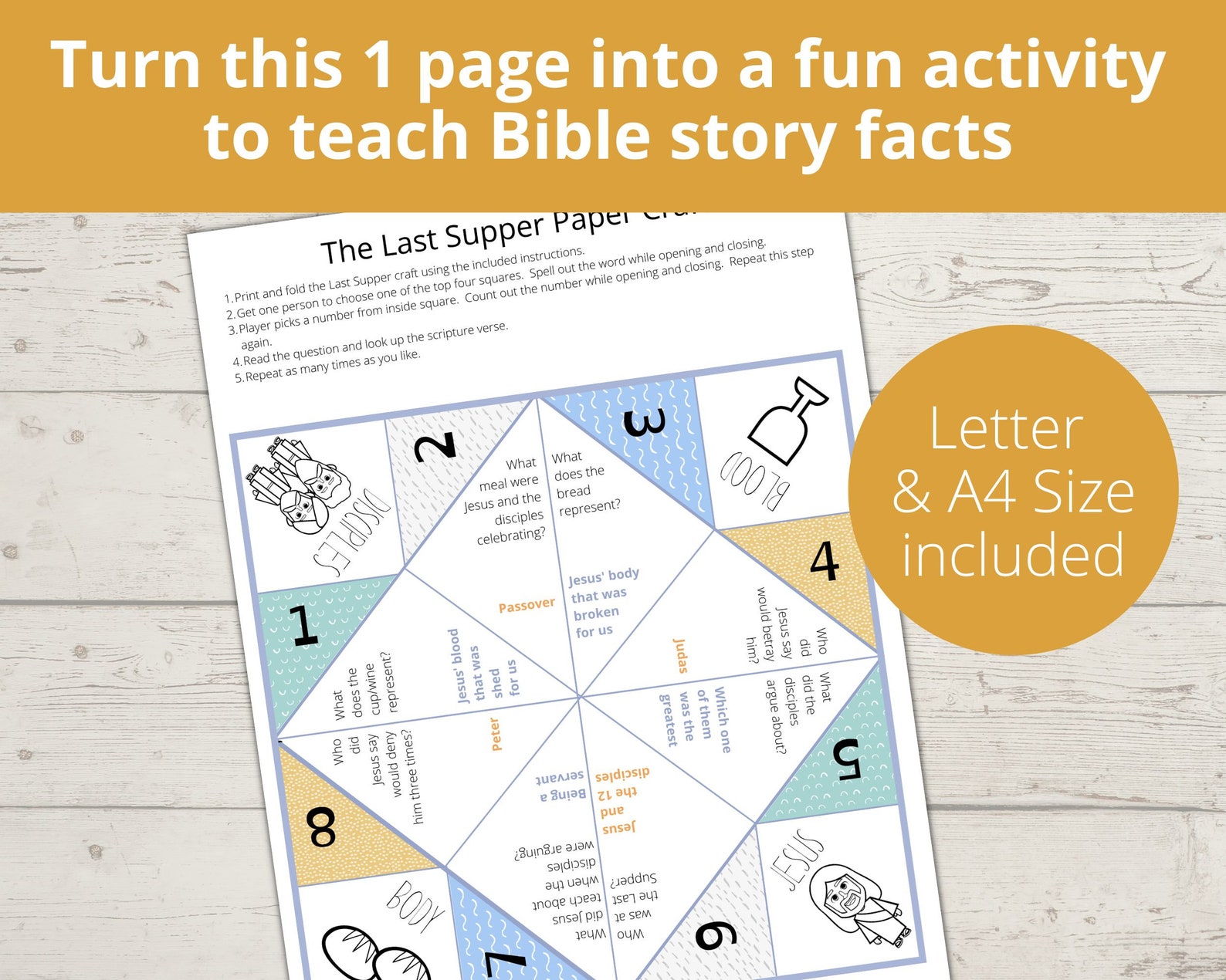 Last Supper Craft, Holy Week Printable, Sunday School Craft, Easter ...