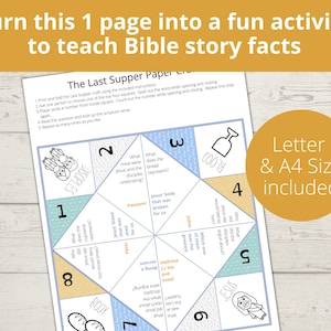 Last Supper Craft, Holy Week Printable, Sunday School Craft, Easter ...