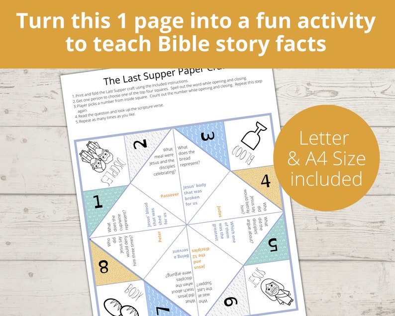 Last Supper Craft, Holy Week Printable, Sunday School Craft, Easter ...