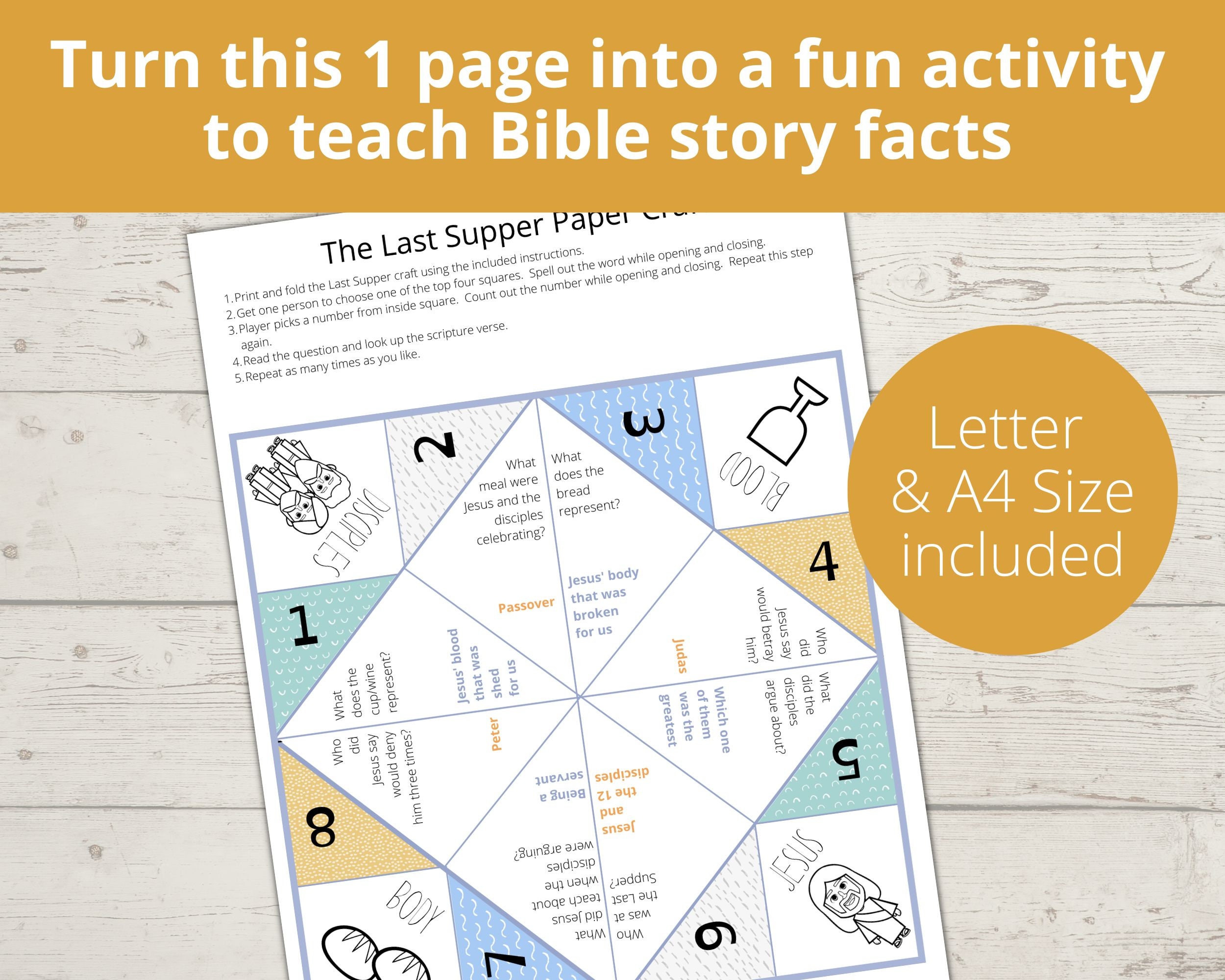 Last Supper Craft, Holy Week Printable, Sunday School Craft, Easter ...