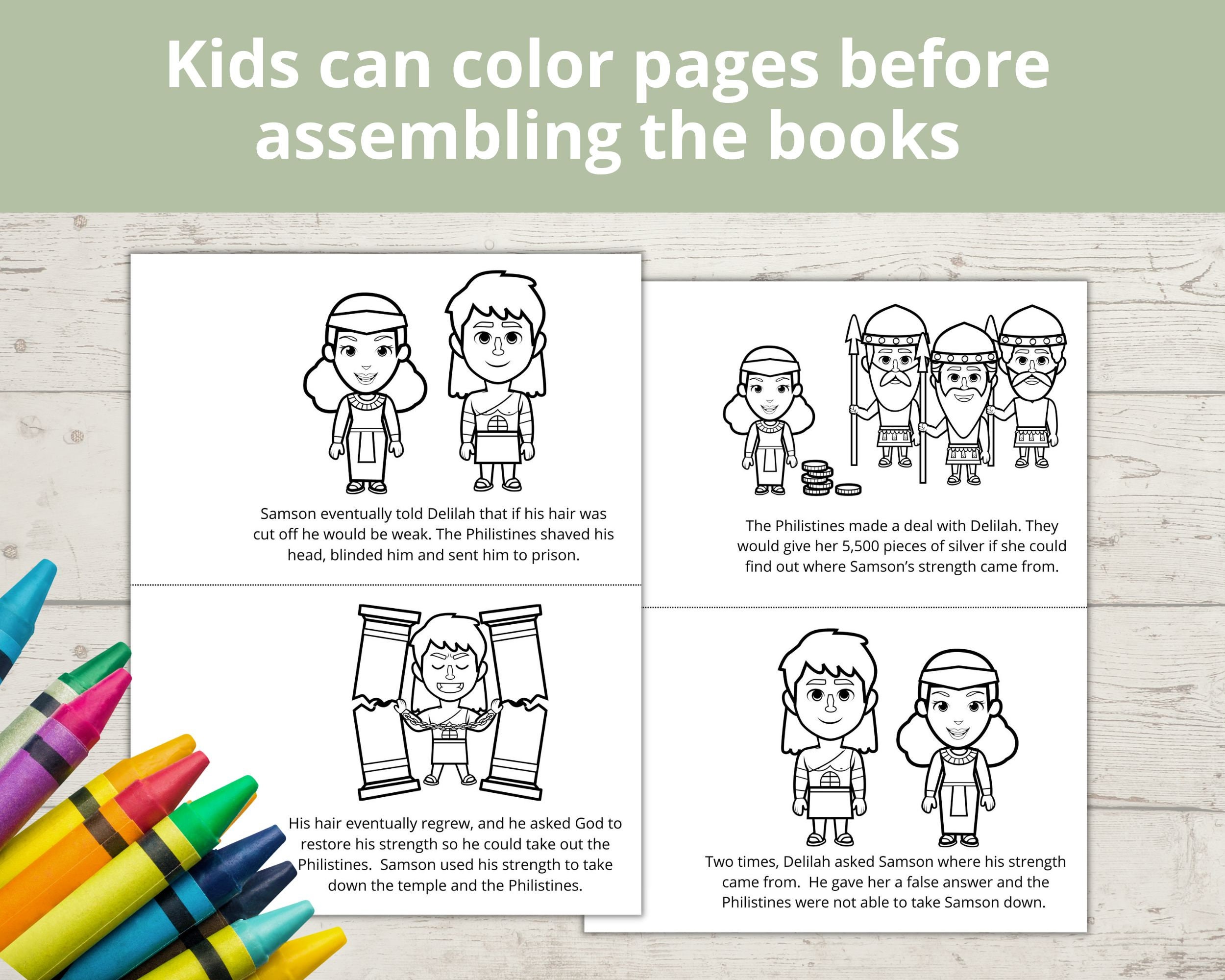 Samson and Delilah, Samson Bible Activities, Homeschool Bible, Mini ...