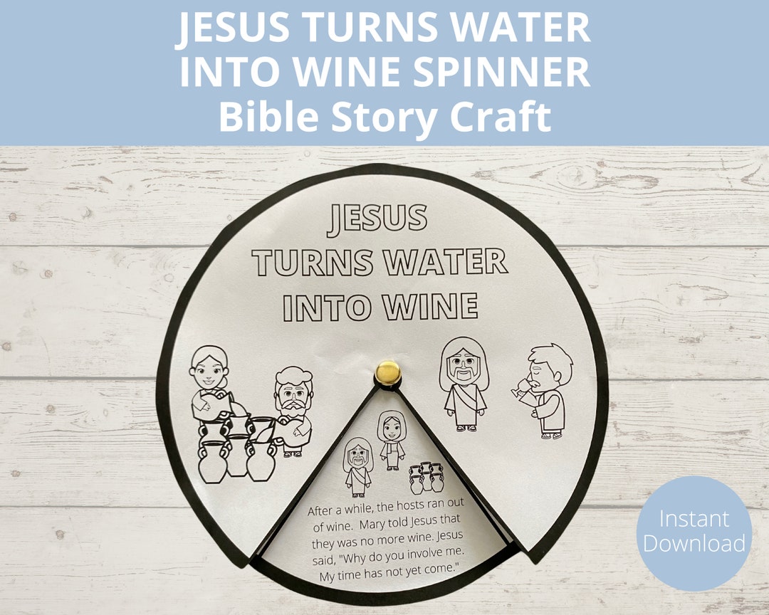 Jesus Turns Water Into Wine Bible Story, Sunday School Craft, Miracles ...