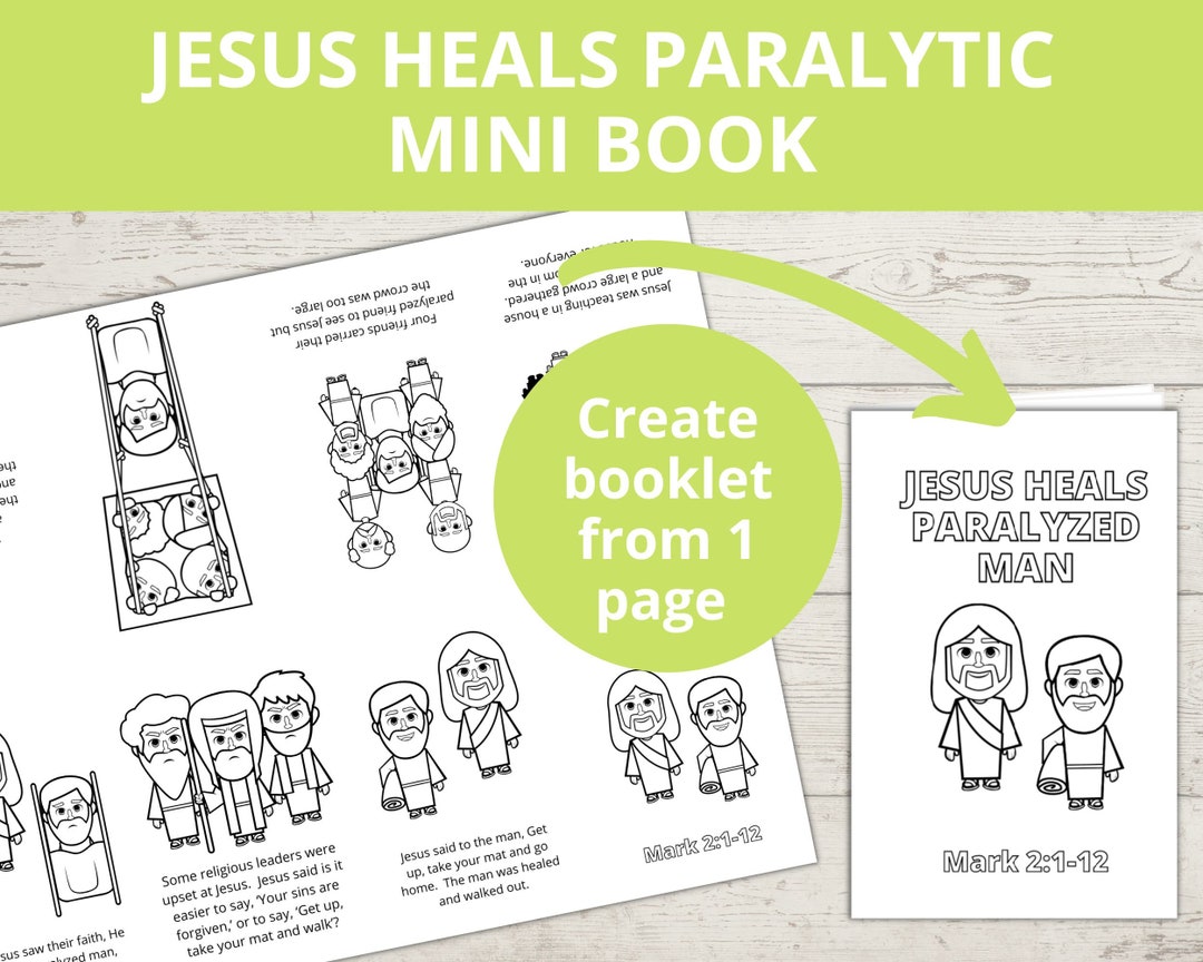 Jesus Heals a Paralyzed Man Bible Story Activity Mini Book - Etsy