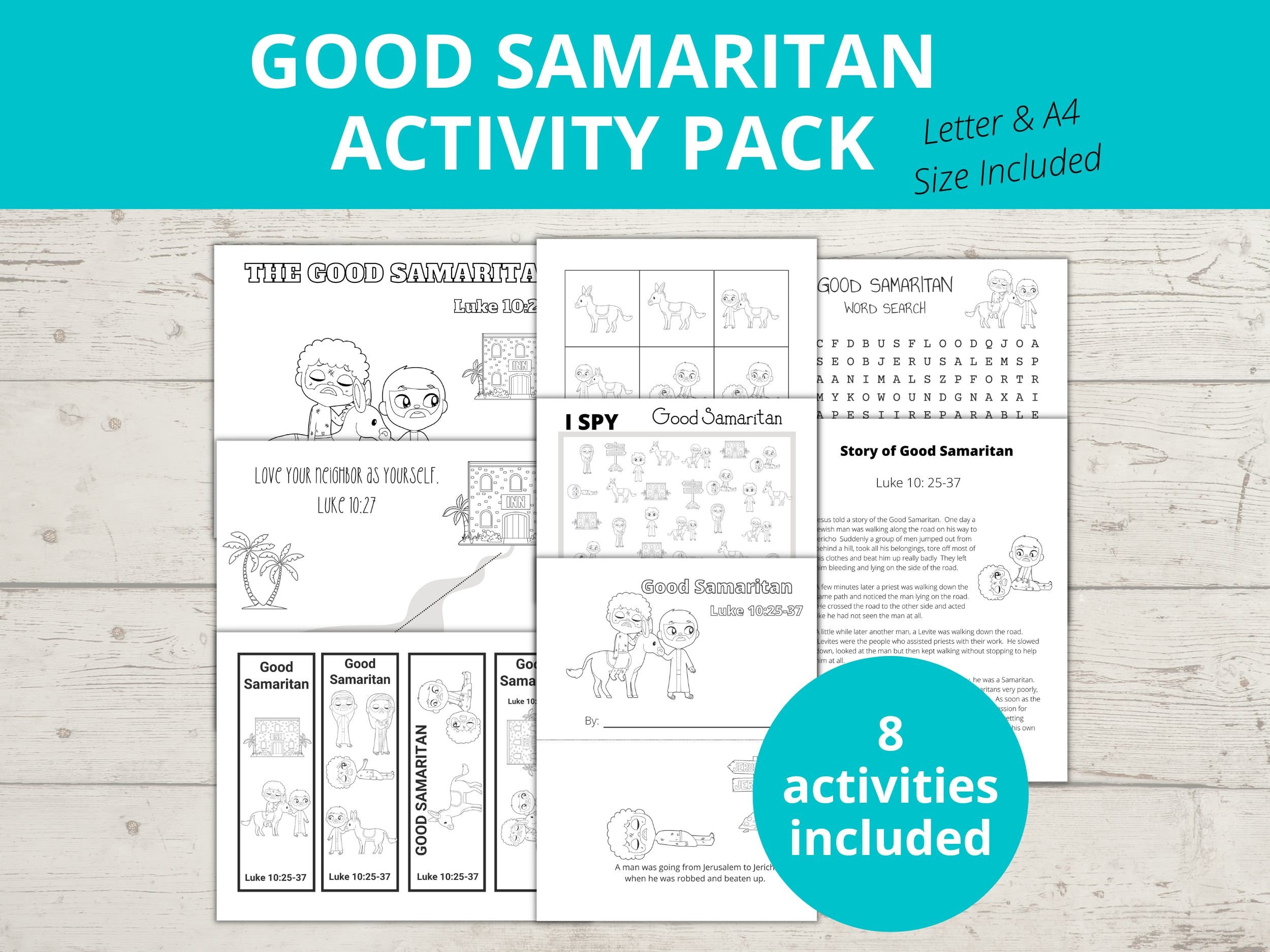 Good Samaritan Bible Story Activities, Sunday School Craft, Activity ...