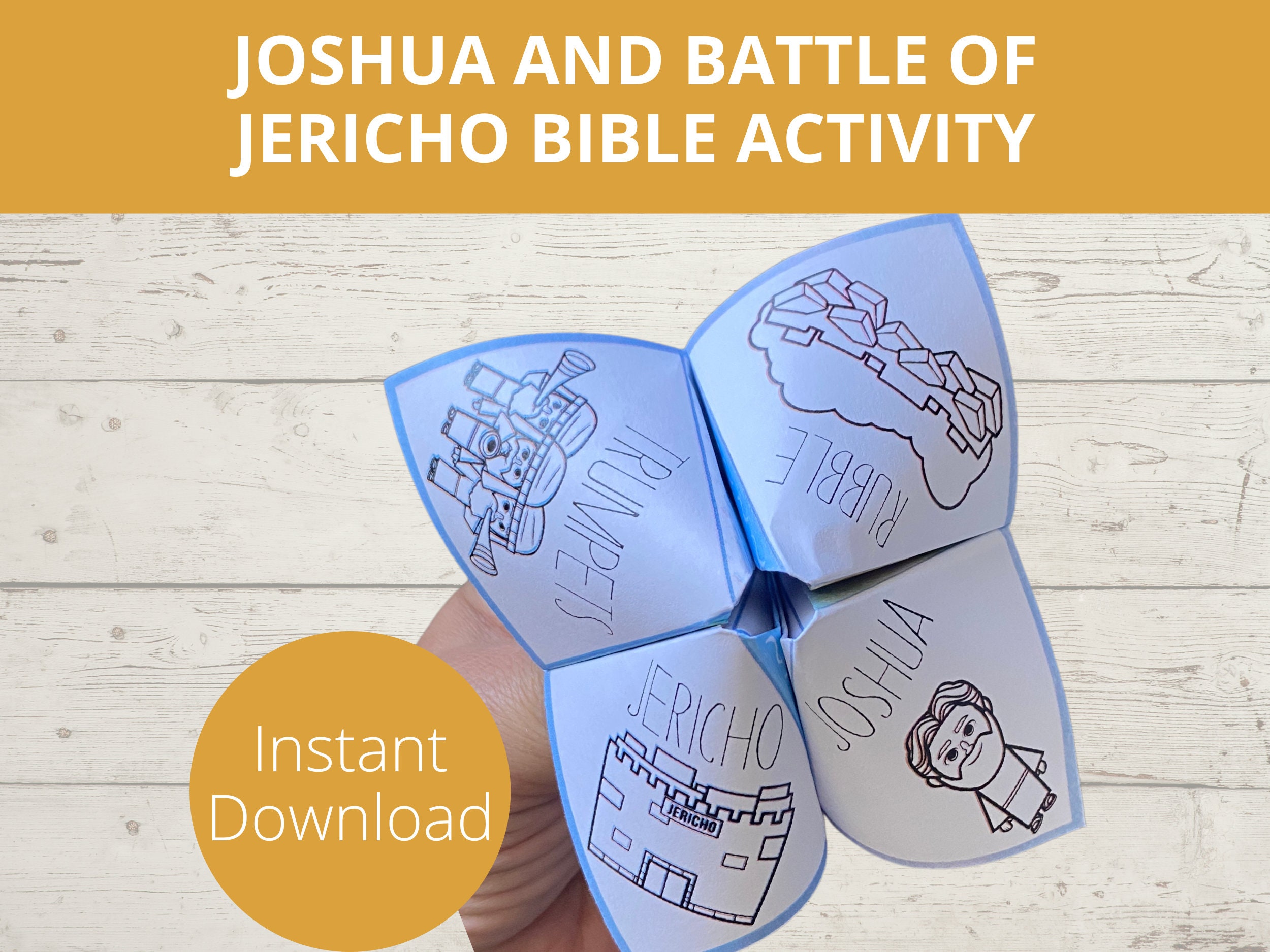 Joshua and the Battle of Jericho Craft for Sunday School, Fortune Teller, Cootie Catcher, Sunday ...