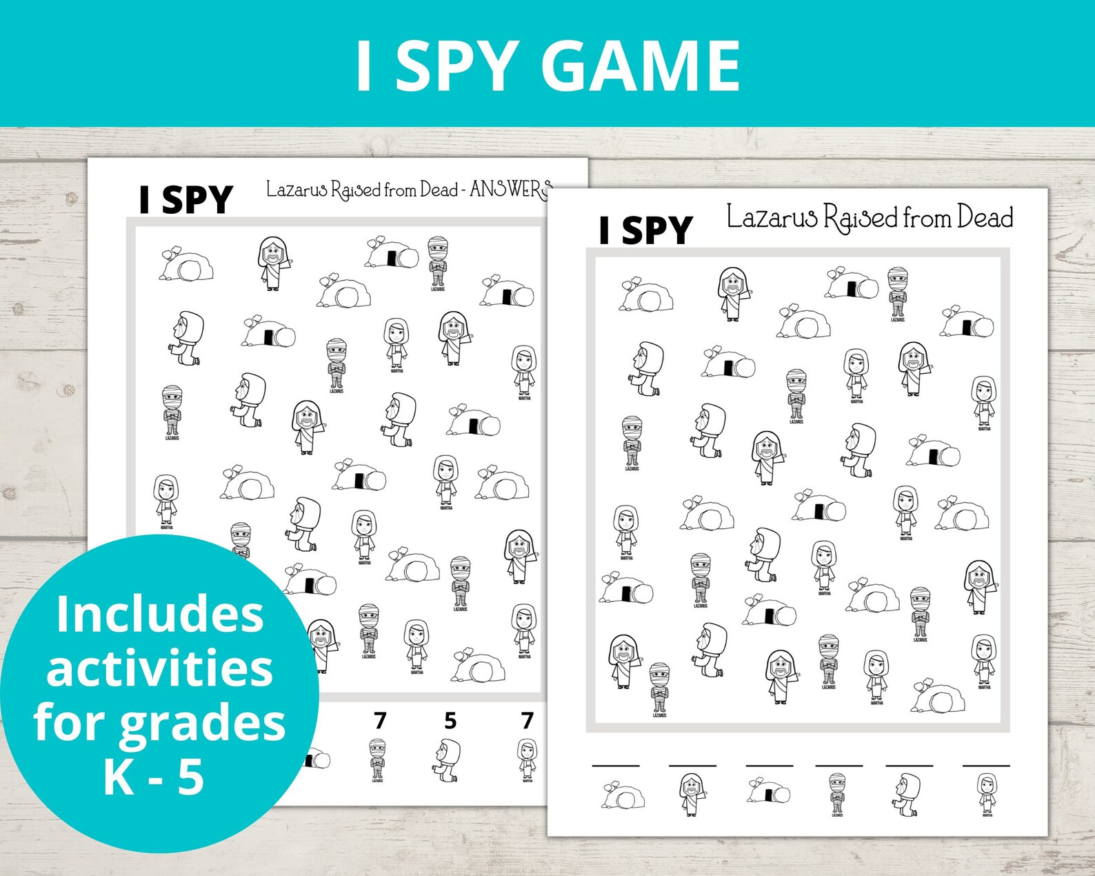 Jesus Raises Lazarus From the Dead Bible Story Activities, Sunday ...