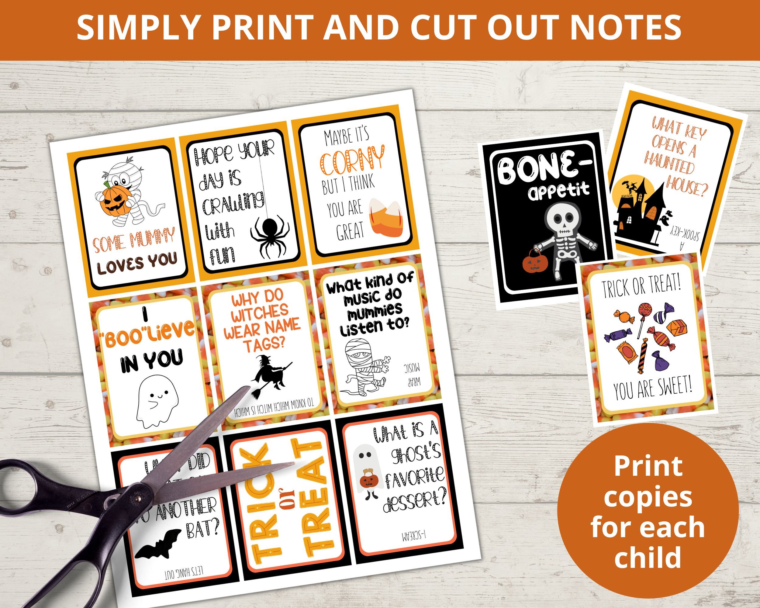 Halloween Lunchbox Notes, Lunchbox Notes for Kids, Positive ...
