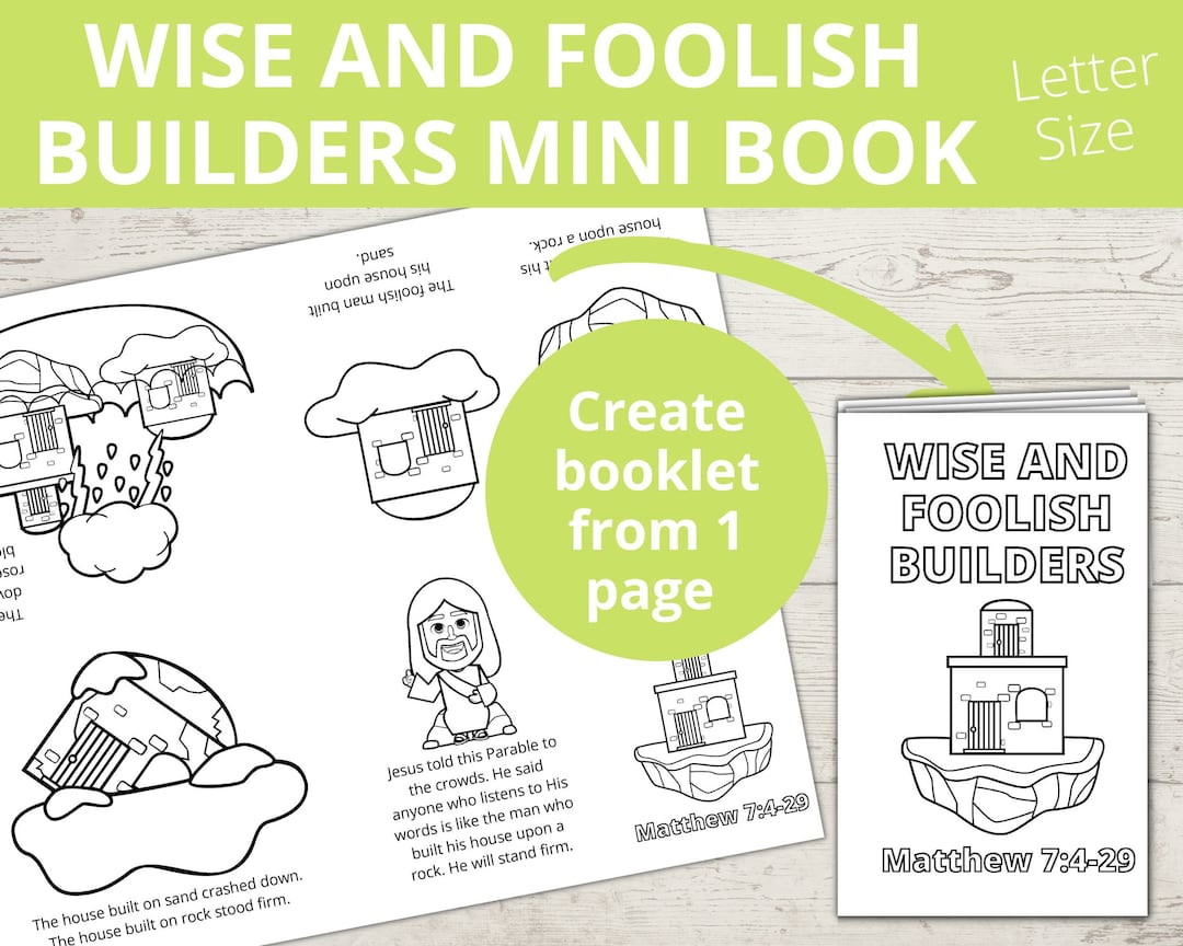 Wise and Foolish Builders Sunday School Craft Bible Story - Etsy