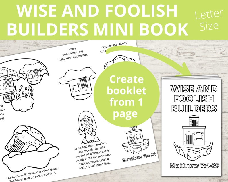 Wise and Foolish Builders Sunday School Craft Bible Story - Etsy