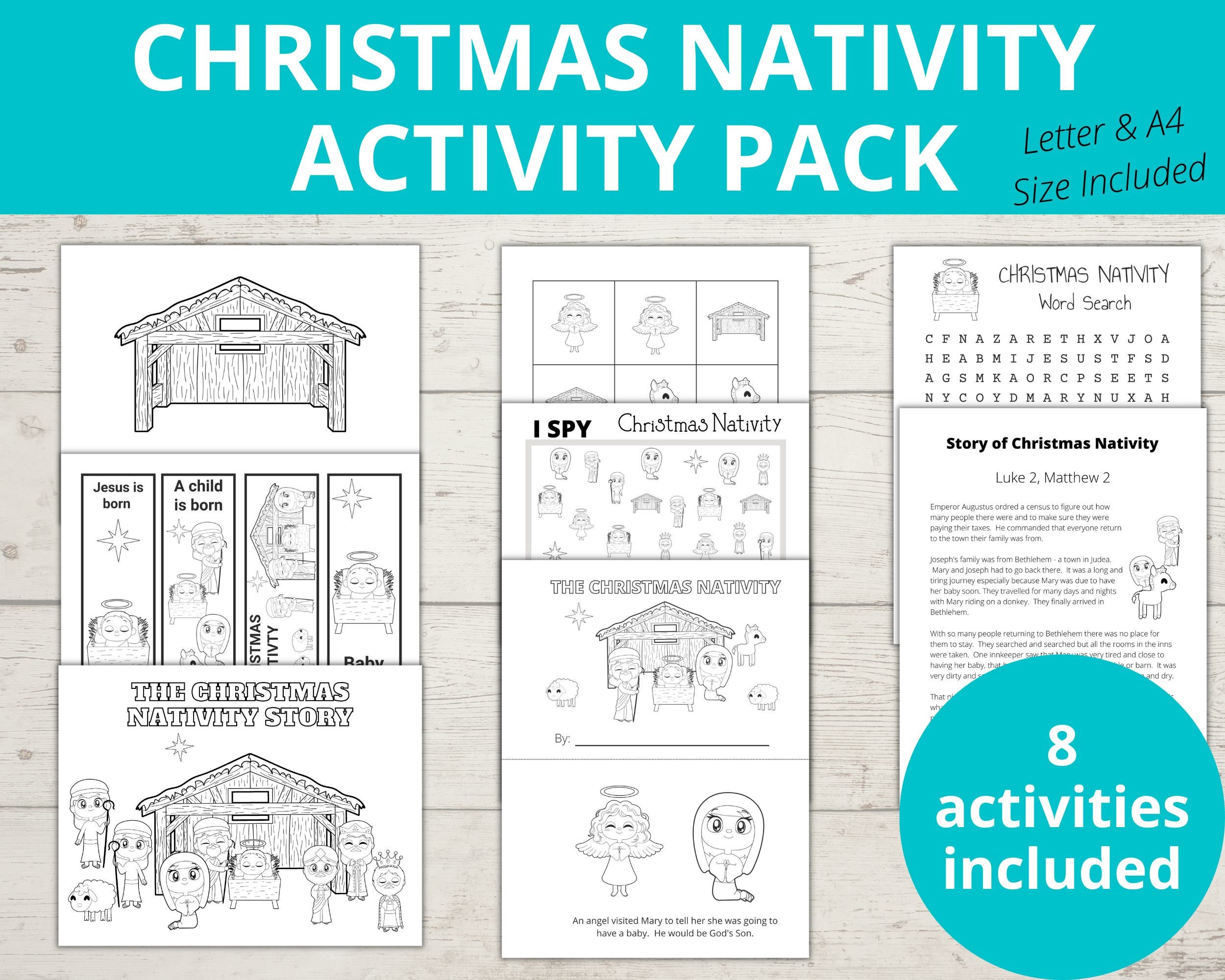 Christmas Nativity Bible Story Activities Sunday School - Etsy