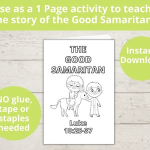 Good Samaritan Craft, Parables of Jesus, Printable Mini Books, Kids ...