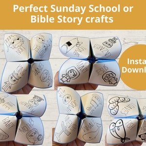 Bible Cootie Catcher, Cootie Catcher for Kids, Bible Story for Kids ...