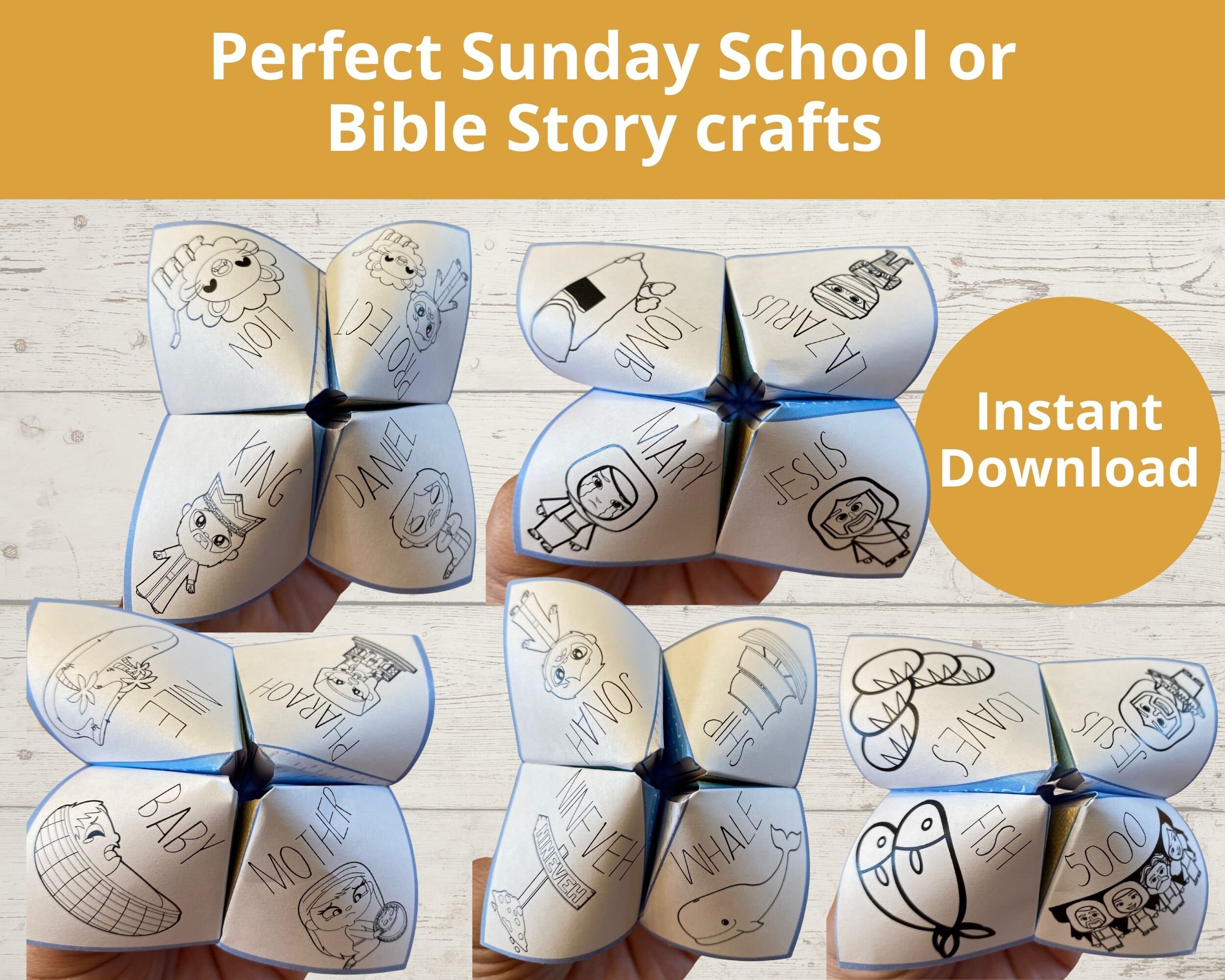 Bible Cootie Catcher, Cootie Catcher for Kids, Bible Story for Kids ...