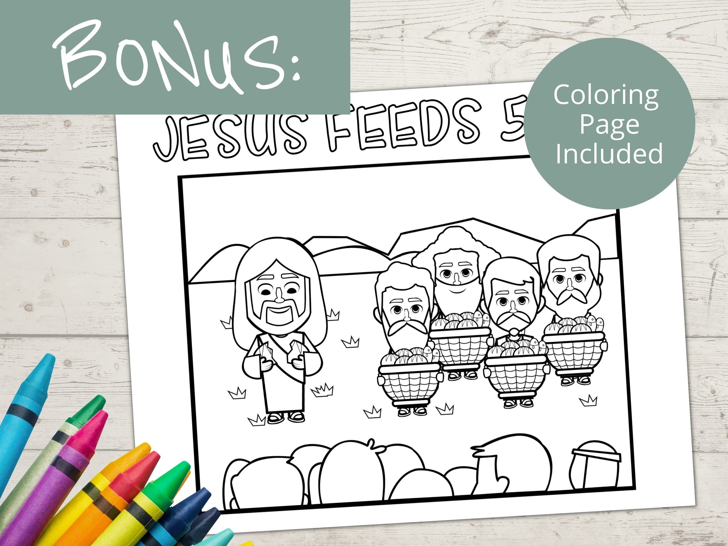 Jesus Feeds 5000 Craft, Feeding of 5000 Craft, Bible Activity, Church ...