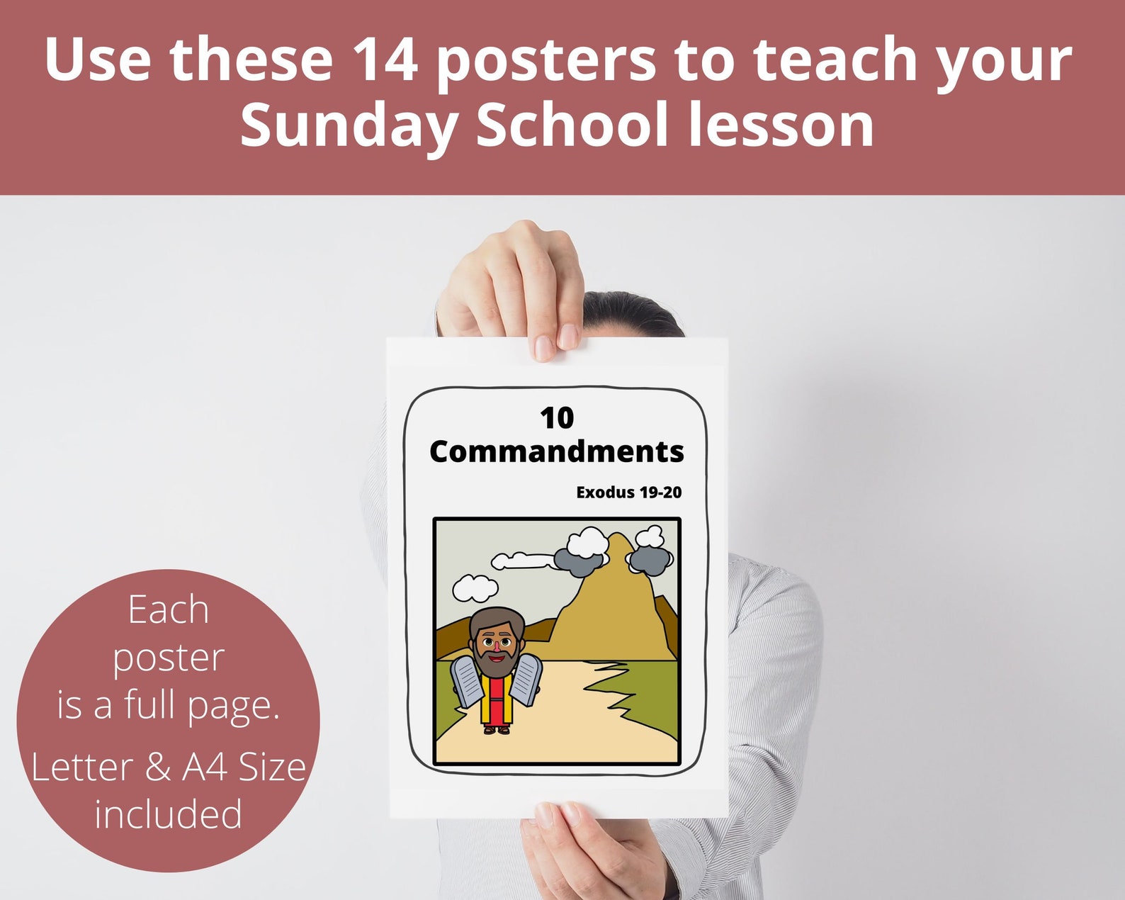 10 Commandments Posters, 10 Commandments for Kids, Bible Story Posters ...