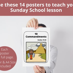 10 Commandments Posters, 10 Commandments for Kids, Bible Story Posters ...
