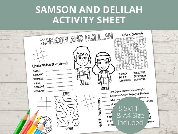 Samson And Delilah Activity For Kids