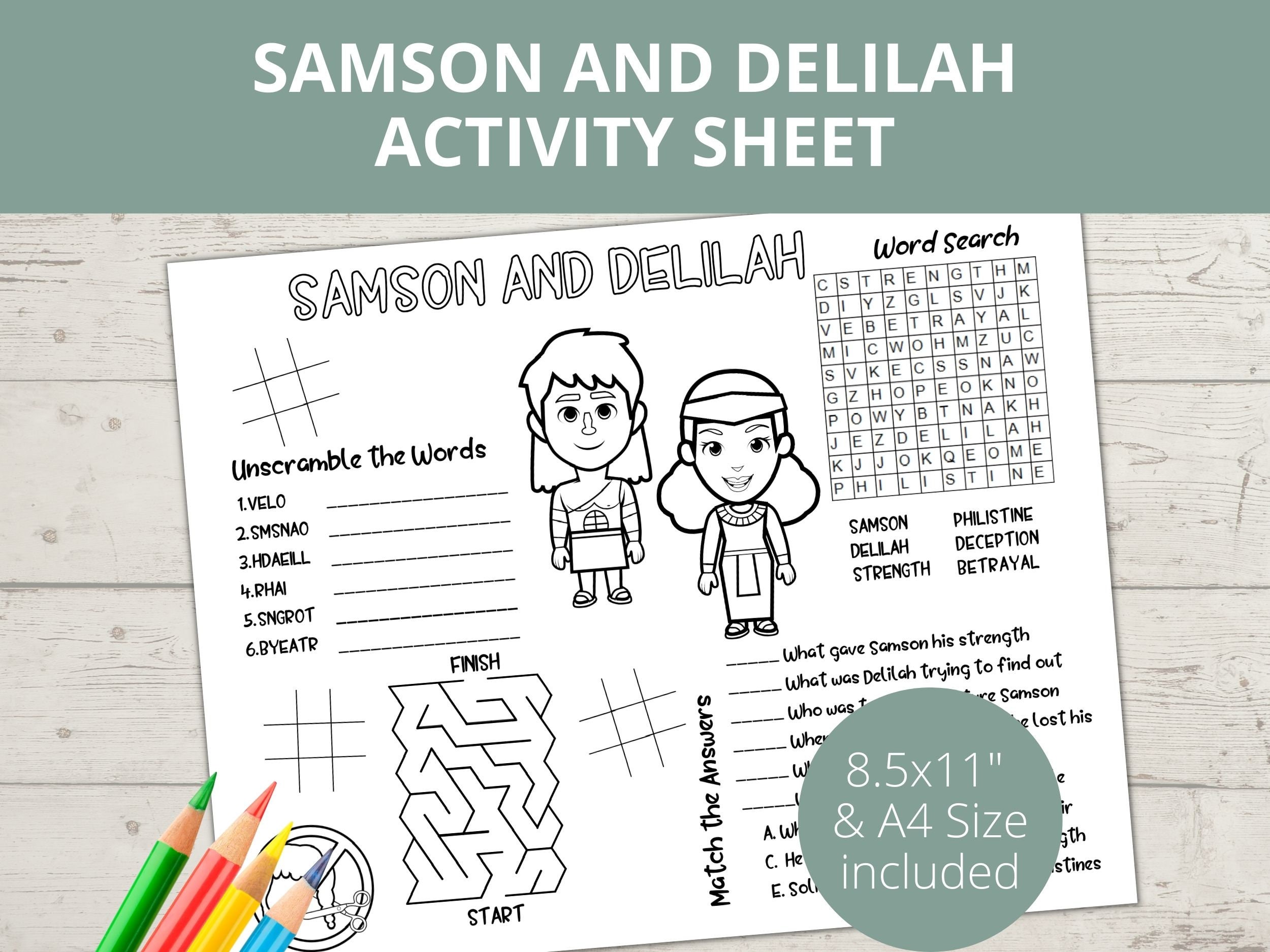 Samson and Delilah, Samson Bible Craft, Sunday School Activities, Bible ...