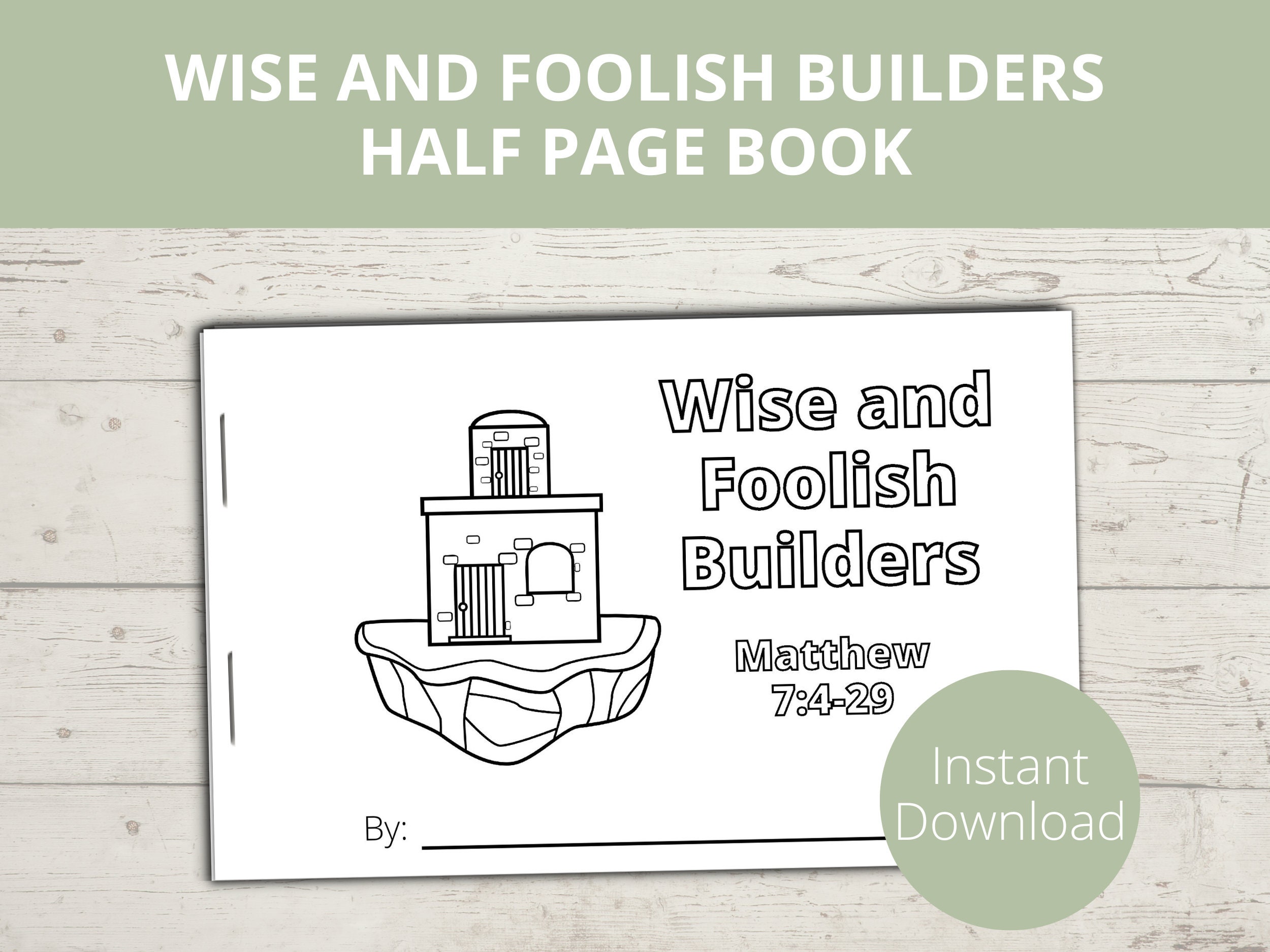 Build Your House on the Rock, Wise and Foolish Builders, Sunday School ...