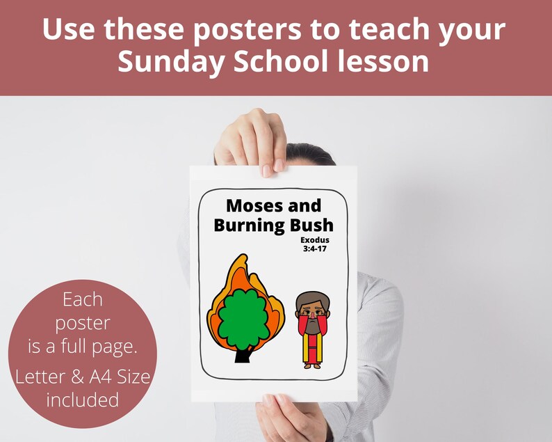Moses Burning Bush, Bible Story Poster, Here I Am Send Me, Morning ...