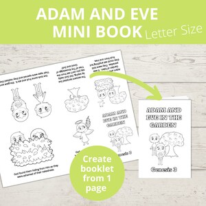 Adam and Eve Bible Story Activity, Sunday School Craft, Printable Mini ...