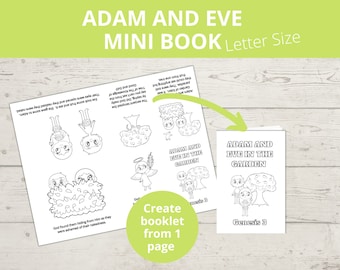 Adam and Eve Printable for Kids, Printable Mini Book, Kids Crafts ...