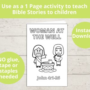 Woman at the Well Craft, Samaritan Woman Bible Story Activity, Mini ...