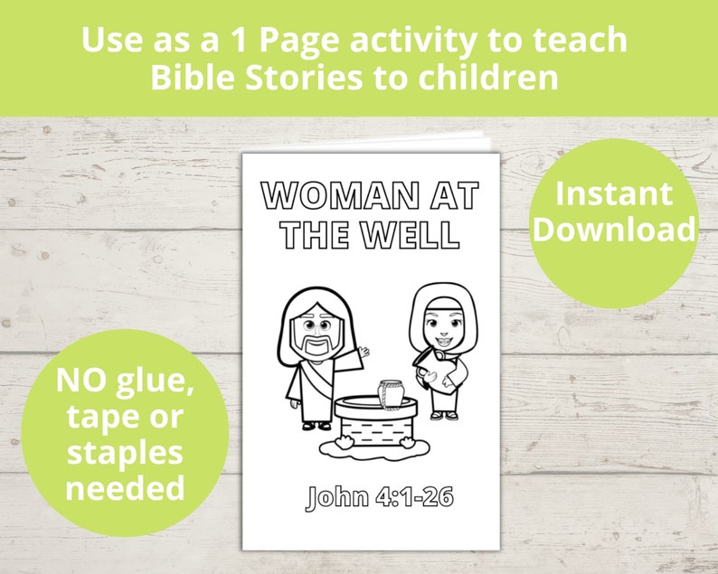 Woman at the Well Craft, Samaritan Woman Bible Story Activity, Mini ...