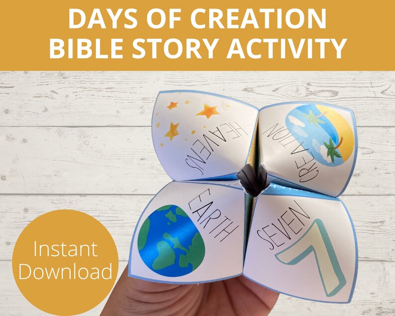 Days of Creation Bible Story Activity Sunday School Craft - Etsy