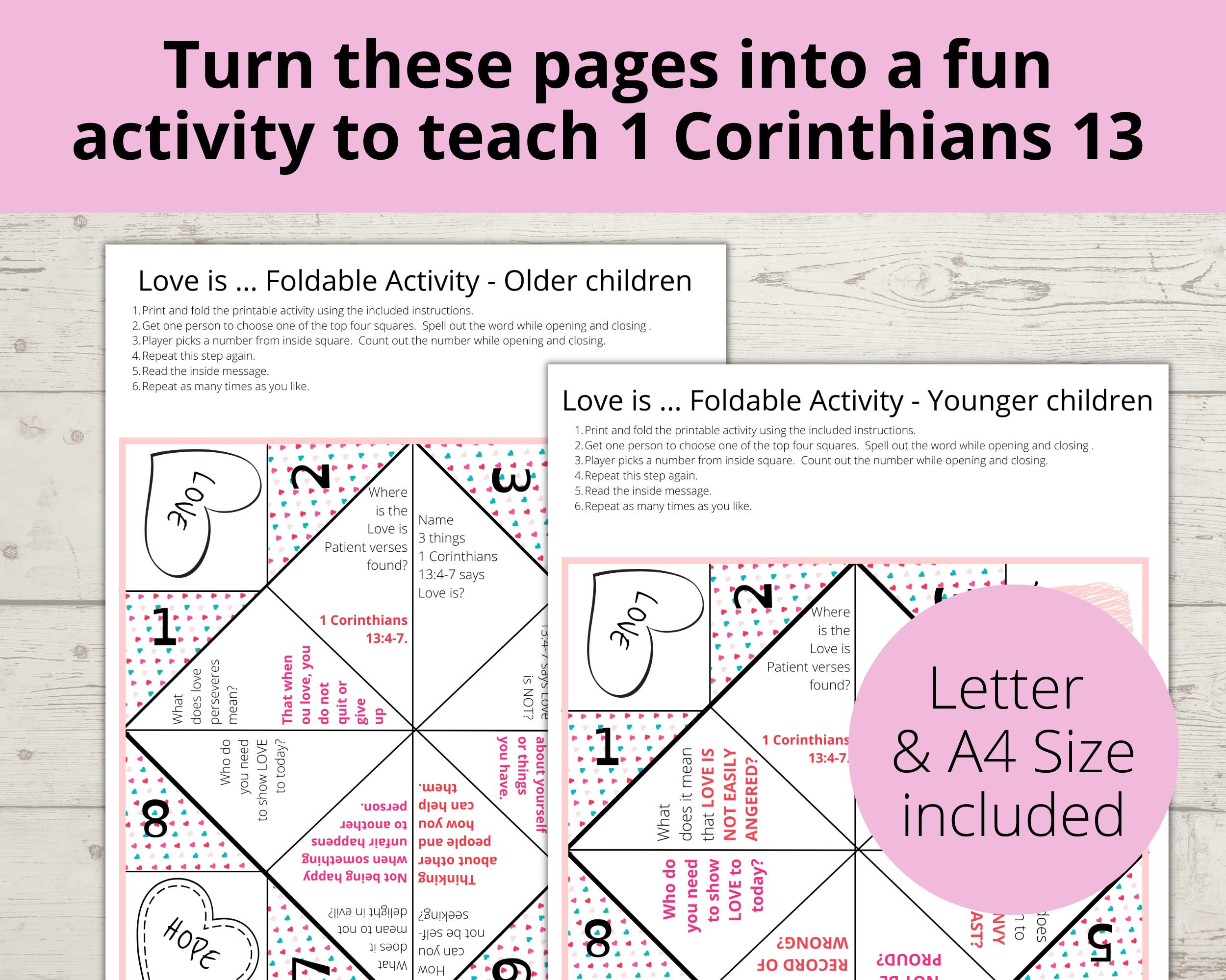 Love is Patient Bible Story Activity, 1 Corinthians 13, Love is Kind ...